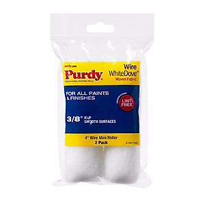 Purdy 140606042 4" Wire Mini Roller Replacements (2-Pack) 3/8" nap Dove, One Size, Multi, 2 Count