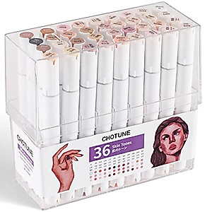 CHOTUNE-Artist Markers-Skin Color Brush Tip Alcohol Markers-Professional Blending Illustration Art Markers Skin Tone Markers