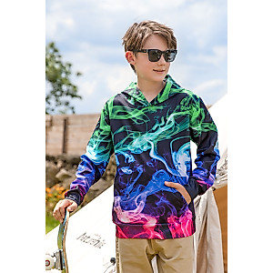 Idgreatim Kids Smoke Printed Sweatshirt 3D Graphic Long Sleeve Crewneck Hoodies Funny Children Boys Girls Hoodies 8-10 Years