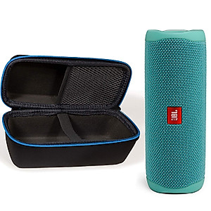 JBL Flip 5 Waterproof Portable Wireless Bluetooth Speaker Bundle with divvi! Protective Hardshell Case - Teal