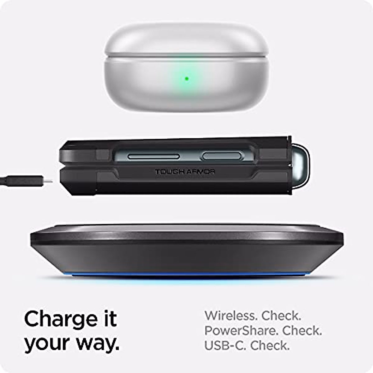 Spigen Tough Armor [Hinge Protection Technology] Designed for Galaxy Z Flip 3 5G Case (2021) - Black