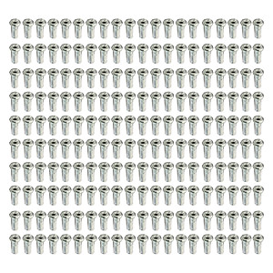 Auto-plaza 200x Bicycle Spoke Nipples Fit for 14G / 2mm Mountain Road Bike Silver Steel 12mm Long Cycling Replacement Accessories Set