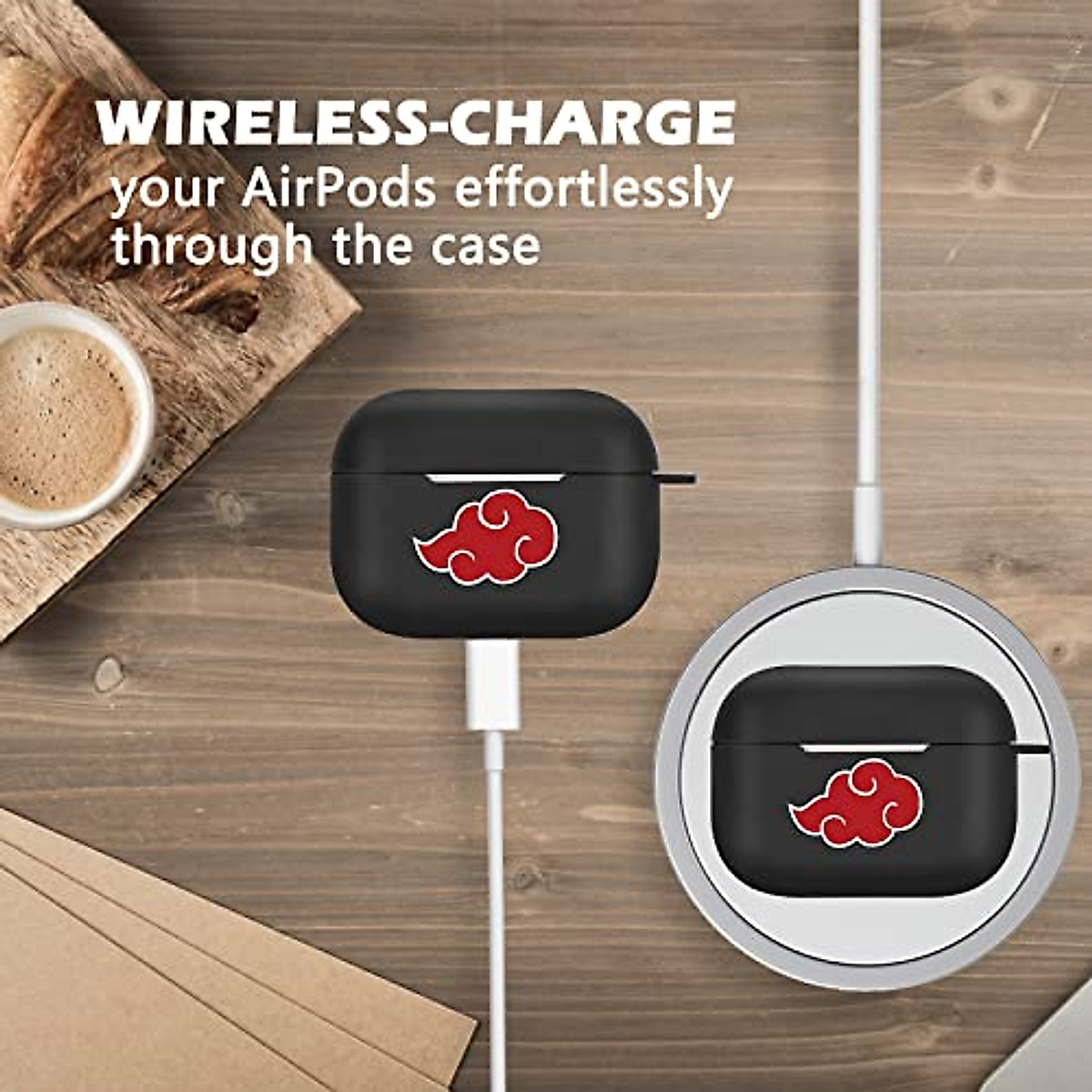 Japanese Anime AirPod Pro 2 Case with Keychain Cute Soft Silicone Full Protective Shockproof Cover Compatible with AirPods Pro 2nd Generation 2022 Case