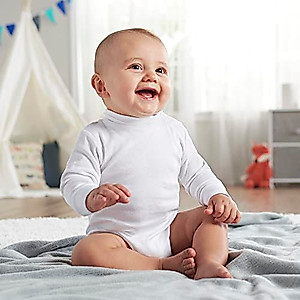 Gerber Baby Boys 2-pack Long Sleeve Turtleneck Onesies Bodysuits Footie, White, 18 Months US
