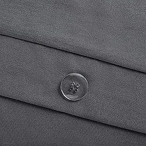 SERTA Simply Clean Ultra Soft Hypoallergenic Stain Resistant 3 Piece Solid Duvet Cover Set, Grey, Full/Queen