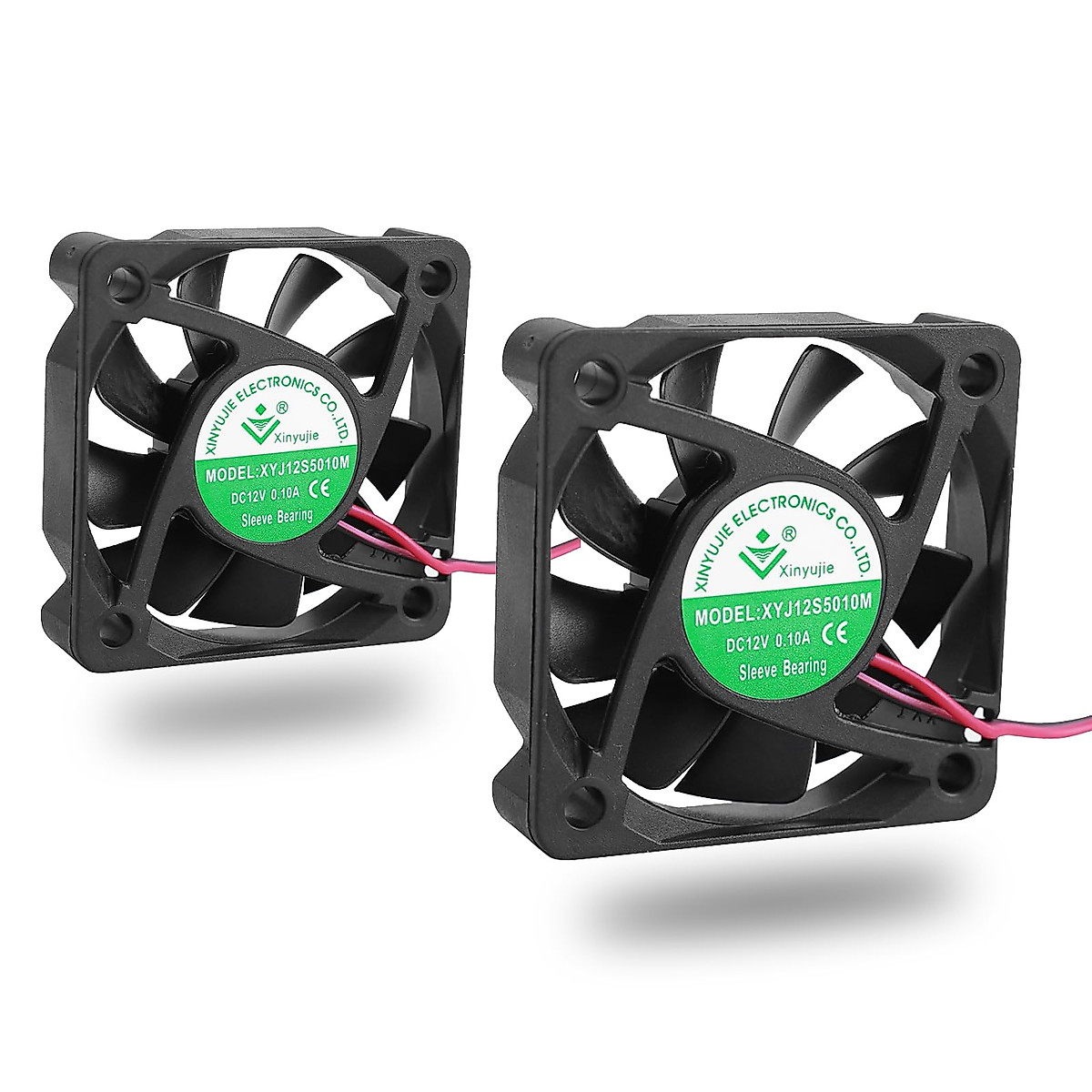 2 PCS 50mm 12V Cooling Fan, Icstation 0.08A 5010 5012 DC Silent Brushless Long Life Computer Fan for 3D Printer PC Computer Case Fan, 4200 RPM High 11.89 CFM