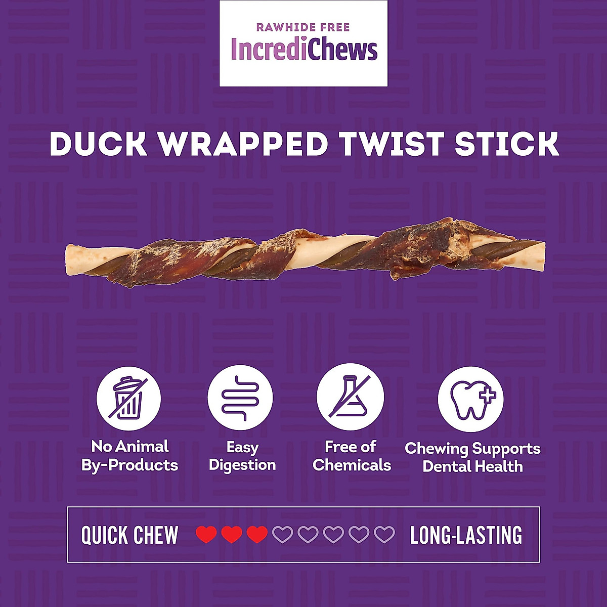 Treatly IncrediChews Stick w/Duck Meat Wrap Dog Chew Treats - 10 Count/1 Pack