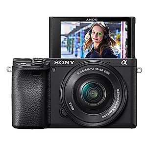 Sony Alpha a6400 24.2MP Mirrorless Digital Camera with 16-50mm f/3.5-5.6 OSS Lens - Bundle with Camera Case, 32GB SDHC Card, 40.5mm Filter Kit, Cleaning Kit, Card Reader, Memory Wallet, Mac Software