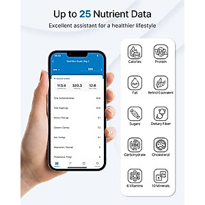RENPHO Digital Food Scale, Kitchen Scale Weight Grams and oz for Baking, Cooking and Coffee with Nutritional Calculator for Keto, Macro, Calorie and Weight Loss with Smartphone App, Stainless Steel