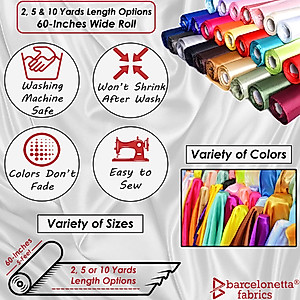 Satin Fabric | by The Yard | Luxury & Soft | 60" Wide Roll | Silky & Shiny | Decoration, Apparel, Drapery, DIY Crafts (Red, 2 Yards)