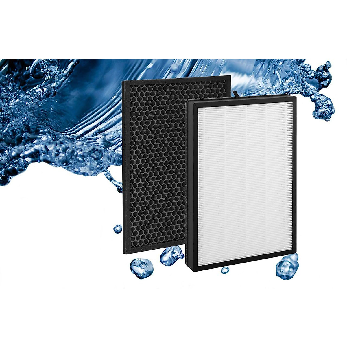 Replacement Filter Compatible with FAMREE FA500: H13 True Hepa Filter Compatible with FAMREE FA500 and Aiper KJ200 Air Purifiers with High Efficiency Activated Carbon, 2 Pack