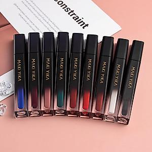 MAKI YIKA Burgundy Red Lipstick Matte Long Lasting, Dark Red Liquid Lipstick Smudge Proof, Vampy Matte Lips No Transfer, Cruelty Free | PARTY GO