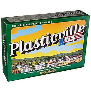 Bachmann Trains - PLASTICVILLE U.S.A. BUILDINGS – CLASSIC KITS - SCHOOL HOUSE w/Playground Equipment - O Scale