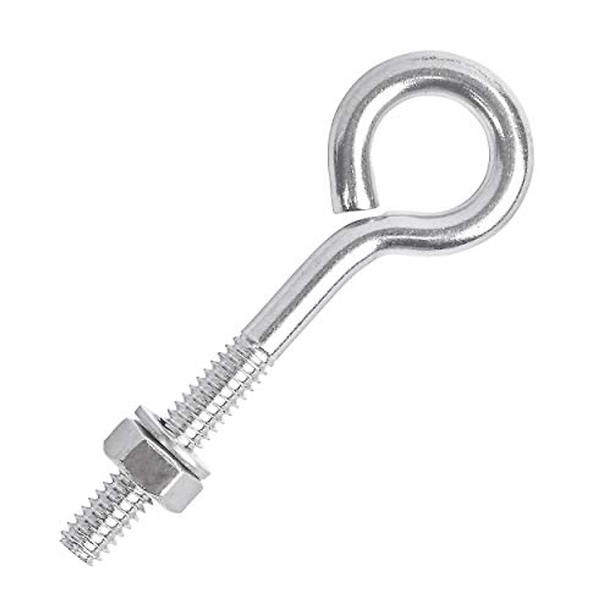 Premier Stainless Solutions 1/4” x 4” Long Stainless Steel Threaded Eyebolts, T316 Marine Grade – Lot of 25