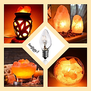 Salt Rock Lamp Bulb 12 Pack. 15 Watt Replacement Bulbs for Himalayan Salt Lamps & Baskets, Chandeliers, Scentsy & Wax Warmers, Night Lights. E12 Socket with Candelabra Base, C7