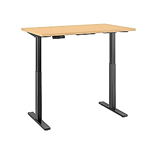 Bush Business Furniture Move 60 Series Height Adjustable Standing Desk, 48W x 30D, Natural Maple with Black Base