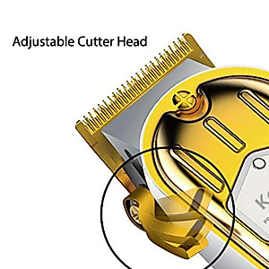Kemei Hair Clippers for Men Professional, Hair Trimmers Grooming Kit Clippers with 5H Running Time LCD Display Rechargeable Hair Trimmer Beard Trimmer Haircut Set for Home Use & Barbers, Gold