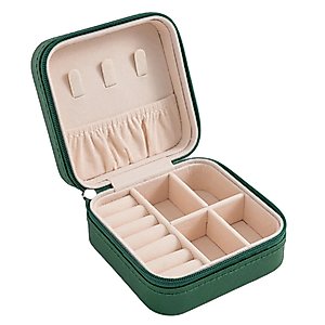 KElofoN Travel jewelry Organizer Travel jewelry case Travel Jewelry box Small Jewelry Organizer Box for Girls Women（green）