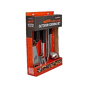 Blackstone 5051 Griddle Accessories Set Heat Resistant 6 Piece Stainless Steel Outdoor Indoor Grilling Utensils Hibachi Tools Kit-16, 16 Inch Tongs, Fork, 16” Ladle, 2 Extra-Long Spatula