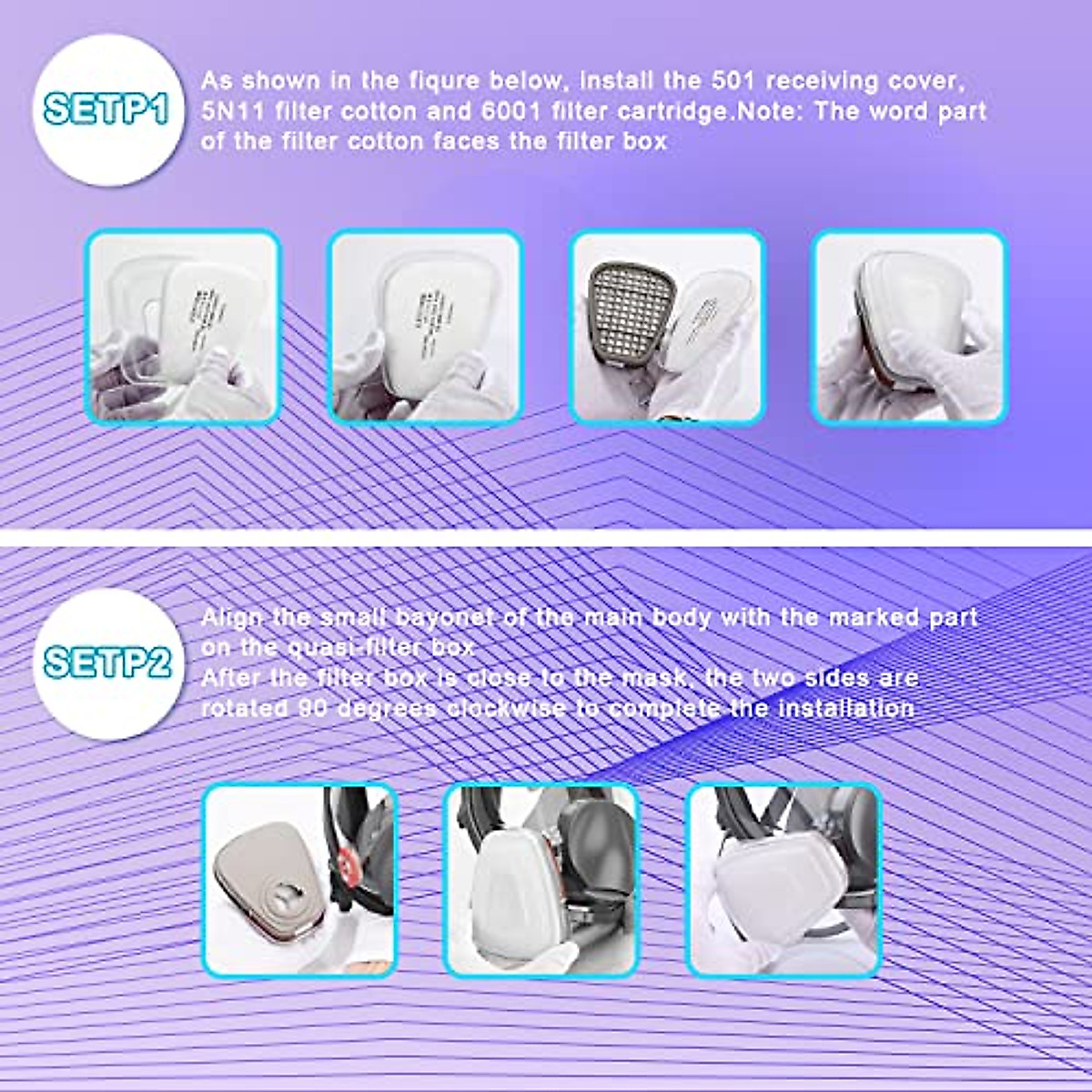 15 in1 Full Face Large Size Reusable Respirator,Widely Used in Organic Gas,Paint spary, Chemical,Woodworking,Same as 6000 7800 FF-400 6000DIN V-Series(for 6800 Respirator)