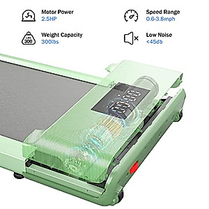 SupeRun Walking Pad Quiet, 2 in 1 Under Desk Treadmill, Walking Pad Treadmill Under Desk with 300LBS Weight Capacity, Installation-Free Walking Jogging Machine for Office Home Use