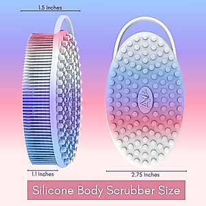 Avilana Silicone Body Scrubber – Dual-Sided Exfoliator for Men & Women, Gentle Loofah Alternative, Easy-to-Clean Silicone Shower Scrubber