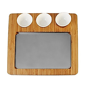 Artestia Sizzling Hot Stone, Trays for Eating,Deluxe Tabletop Barbecue/BBQ/Hibachi/Steak Grill,Bamboo Serving Tray,(Set only Without Stones)