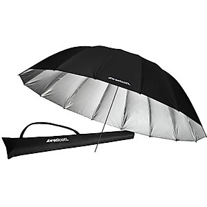 Westcott 4633 7-Feet Silver with Black Cover Parabolic Umbrella