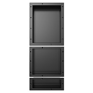 XZETORA Shower Niche SMC Material 40(20+14+6) X16in Niche for Shower Wall Shower Niches Ready for Tile Shower Niche Shelf