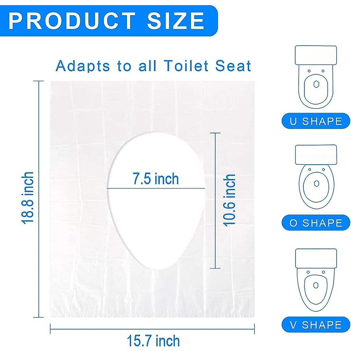 Luckyrao 50 PCS Travel Disposable Toilet Seat Cover Waterproof Portable WC Pad Toilet Mat For Baby Pregnant Mom,Independent Packing