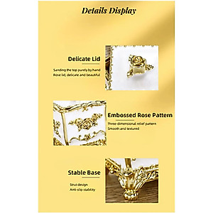 Taolivingmart Floral Relief Qtip Holder Dispenser for Cotton Ball, Swab, Floss Picks,Vanity Makeup Organizer,3 Compartment Storage (Coffee)