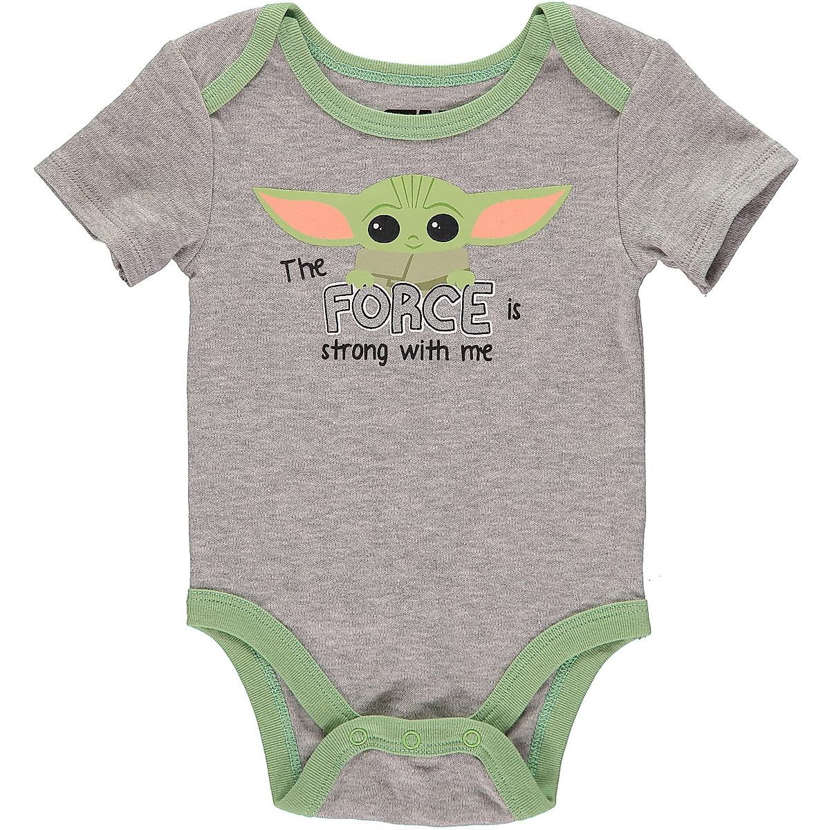 STAR WARS Mandalorian The Child Baby Boys One Piece Bodysuit Three Pack - Baby Yoda Baby Clothes (Green/White/Grey, 3-6 Months)