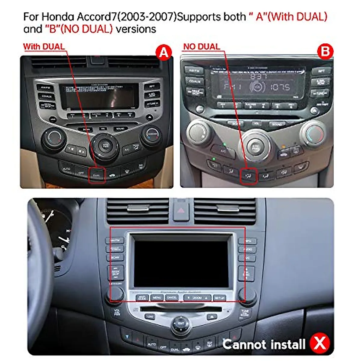 MekedeTech Android 11 Car Radio Player 10.1 inch Touch Screen Navigation System for Honda Accord 7th 2002 2003 2004 2005 2006 2007 Head Unit Support WiFi DVR Rear View Bakcup Camera
