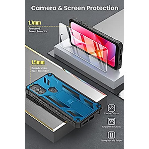 for Motorola Moto G-Power 2022 Case: Moto G Play 2023 Case Drop Proof Protection Durable Protective Heavy Duty Shockproof TPU Matte Textured Mobile Phone Cover Moto G Power 2022 Case with Kickstand