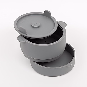 With Molly Microwave Low Carb Rice Cooker Container Diet Low Carb Rice Silicone Rice Cooker Gray