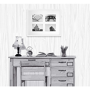 The Display Guys 16x20 White Picture Frame - Solid Pine Wood, Tempered Glass, matted for 11x14 Photo + Collage Mat Board for 4-5x7 Photo