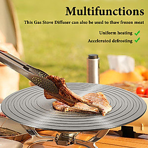 2 Pack Gas Stove Heat Diffuser Plate, Round Fast Defrosting Tray Aluminum Non-Stick Coating Cookware Simmering Thawing Plate Conduction Multifunctional, Flame Guard Protection Stovetop (11 inch)