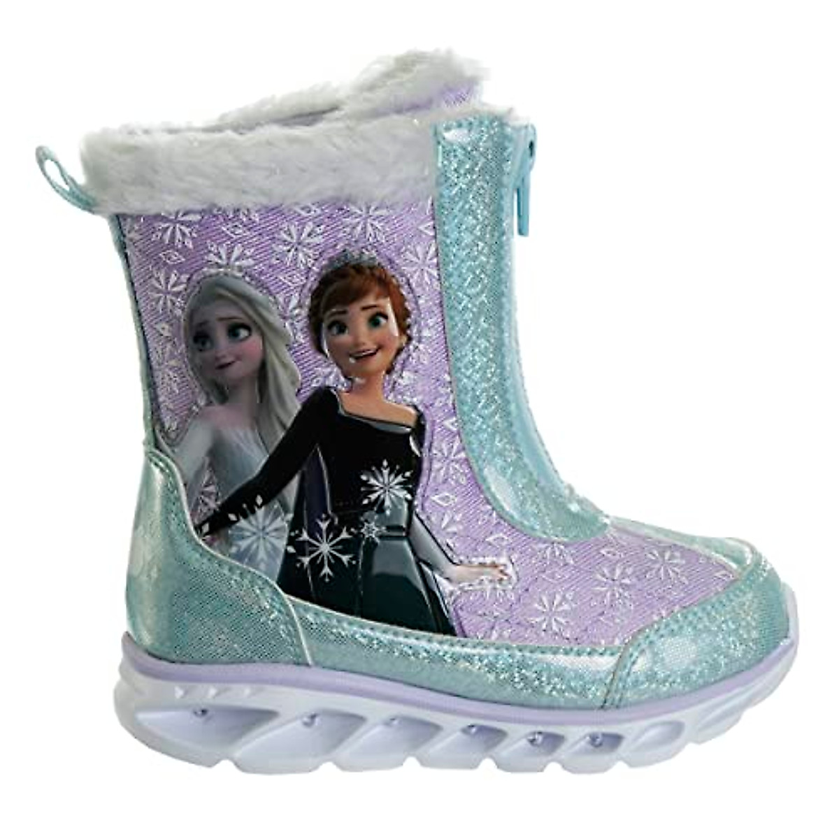 Josmo Girls Frozen Snow Boots (Toddler/Little Kid), Light Blue/Lilac, 10