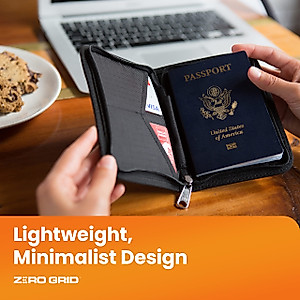 Passport Holder & Travel Wallet with RFID Blocking - Premium Document Organizer Case for Men and Women - Holds Passports, Cards, Tickets, ID, Cash - Compact Zippered Wallet - Midnight