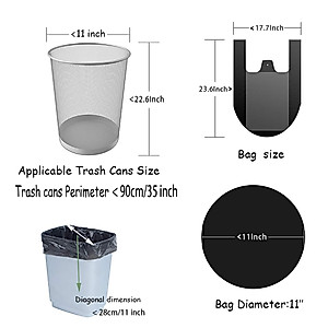 Kitchen Garbage Bags and Green Trash Bag, 100 Counts 4 Gallon 45x60Cm Kitchen Trash Bags with Handles for Bathroom Trash Bags, Small Trash Bags, Contractor Bags (100pcs Green 45x60CM)