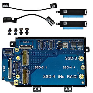 HUANMEFANG Replacement New SATA Interposer Board D3P25 LS-J106P to NVMe M.2 SSD Hard Drive SSD-3 and SSD-4 with 2.5 inch HDD Bracket R24Y6 and HDD Cable 02JH8P 05F1WR for Dell Alienware Area-51m R2