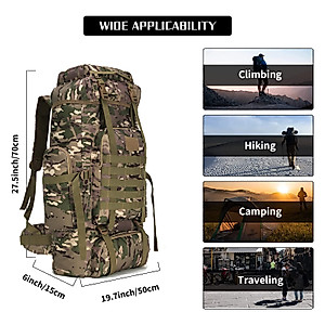 W WINTMING Hiking Backpack for Men 70L/100L Camping Backpack Military Rucksack Molle 3 Days Assault Pack for Climbing