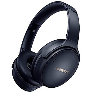 Bose QuietComfort 45 Wireless Noise-Canceling Headphones (Midnight Blue) Bundle with PowerBank + Headphone Stand + USB Adapter + 3.5mm Extender & Splitter + Headphone Cleaning Kit (Renewed)