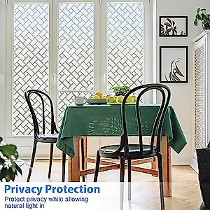 Dovesail Frosted Glass Window Film, Window Privacy Film with 3 Pieces Tools, Removable Static Cling Window Sticker Non-Adhesive Privacy Protection for Home Office,17.5 x 78.7 Inch, Matte Pure
