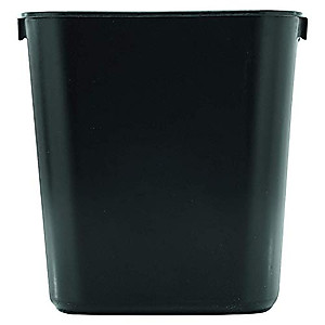 Rubbermaid Commercial Rubbermaid 295500BK Deskside Plastic Wastebasket, Rectangular, 3 1/2 gal, Black