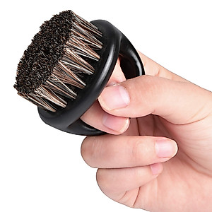 Akamino 4 Pack Beard Brush for Men - Men's Beard Brush With Round Plastic Handle and Soft Boar Bristles For Beard Oil Styling & Grooming