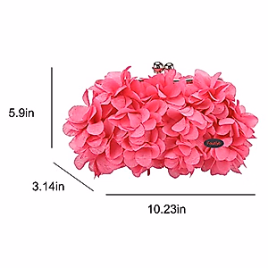 Fawziya Floral Cutch Purses For Women Evening Bags And Clutches-Fuchsia
