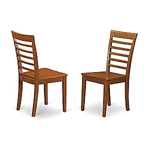 East West Furniture Avon 5 Piece Room Set Includes an Oval Kitchen Table with Butterfly Leaf and 4 Dining Chairs, 42x60 Inch, Saddle Brown