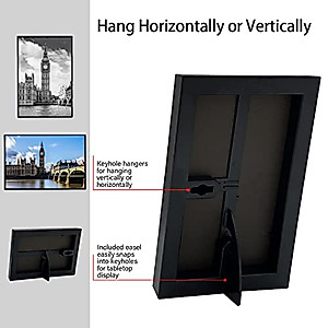 GOmaize Front Loading Black Picture Frame 4x6 Set of 10 Wall and Table Mounting