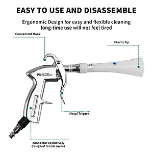GOCCIDA Air Blow Gun with Brass Adjustable Air Flow Nozzle,Cleaning Gun Quickly Blasts Dirt and Dust from Surface Works with Air Compressor